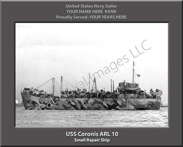 USS Coronis ARL 10 : Personalized Navy Ship Photo ⋆ Great Naval Images LLC.