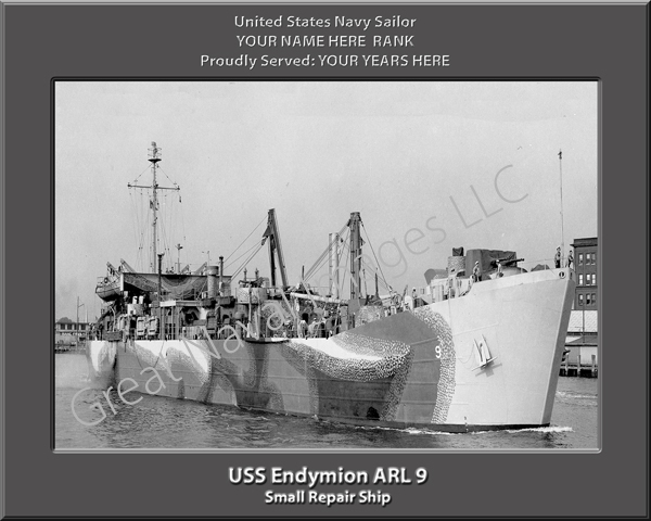 USS Endymion ARL 9 : Personalized Navy Ship Photo ⋆ Great Naval Images LLC