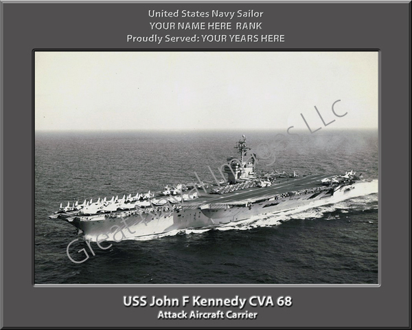 USS John F Kennedy CVA 67 : Personalized Ship Photo ⋆ US Navy Veteran ...