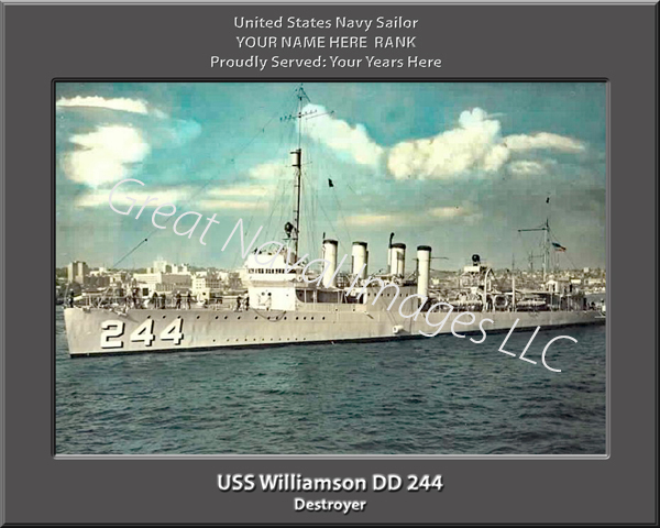 USS Williamson DD 244 : Personalized Navy Ship Photo ⋆ Personalized US ...