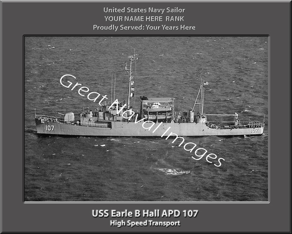 USS Earle B Hall APD 107 : Personalized Navy Ship Photo ⋆ Great Naval ...