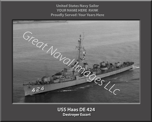 USS Haas DE 424 : Personalized Navy Ship Photo 2 ⋆ Great Naval Images LLC
