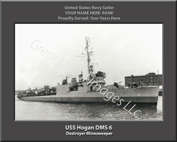 USS Hogan DMS 6 : Personalized Navy Ship Photo ⋆ Great Naval Images LLC