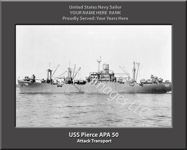 USS Pierce APA 50 : Personalized Navy Ship Photo ⋆ Great Naval Images LLC
