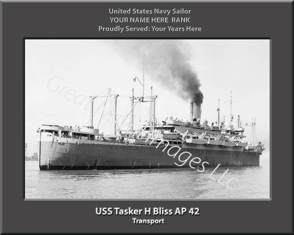 USS Tasker H Bliss AP 42 : Personalized Ship Photo ⋆ Great Naval Images LLC