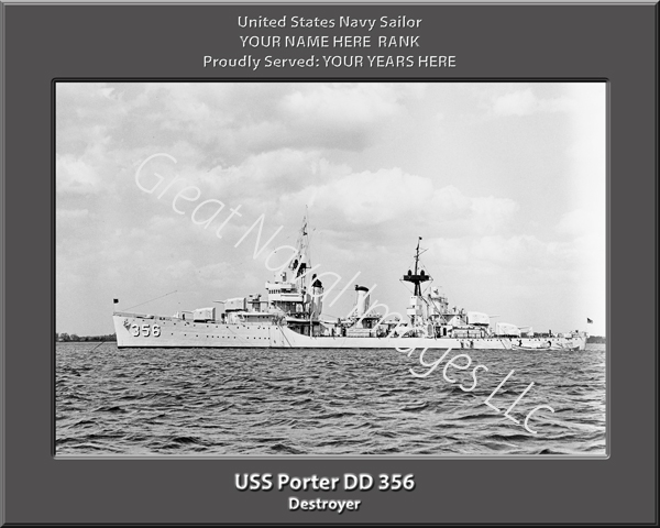 USS Porter DD 356 : Personalized Navy Ship Photo ⋆ Great Naval Images LLC