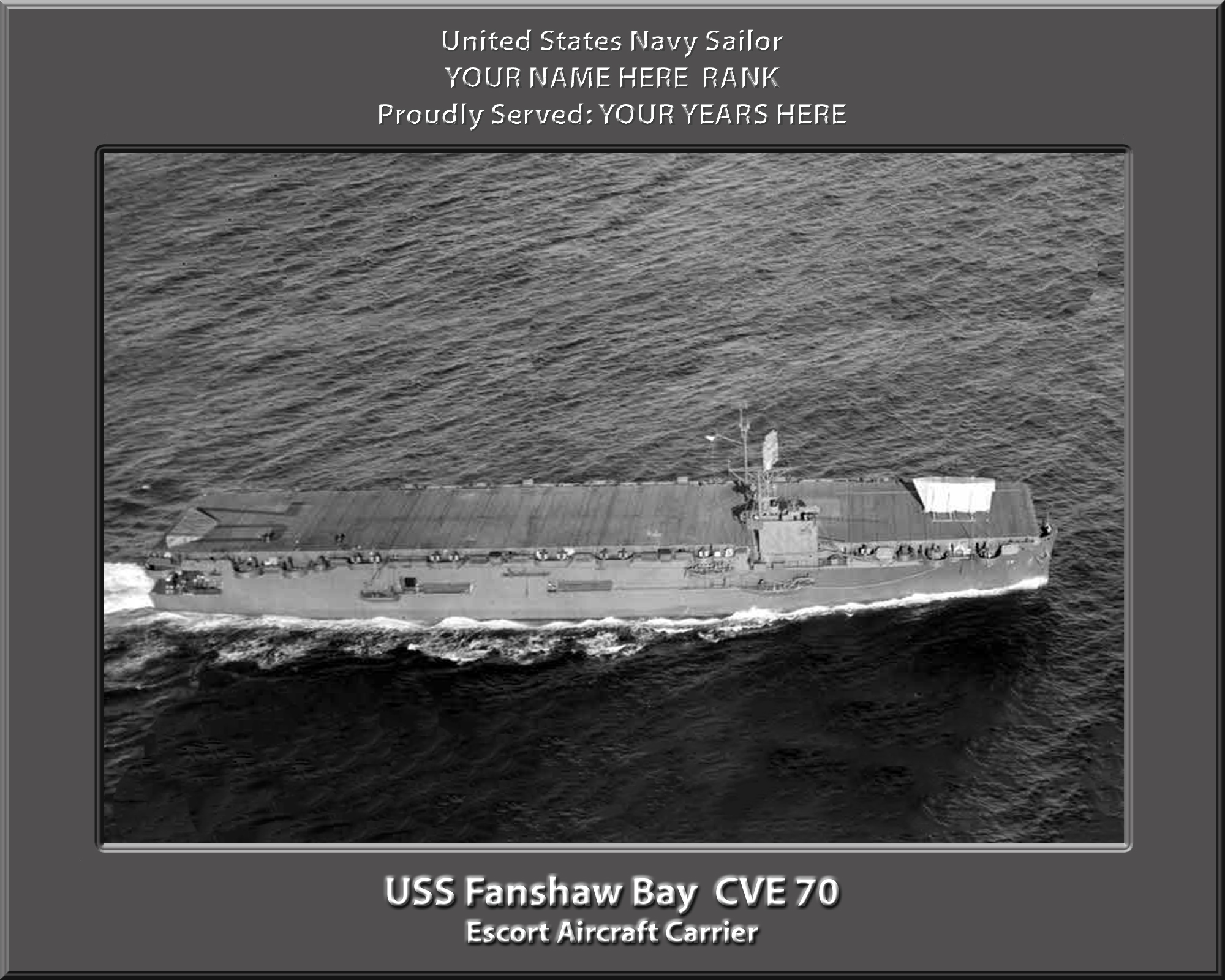 USS Fanshaw Bay CVE 70 : Personalized Navy Ship Photo 2 ⋆ Great Naval ...