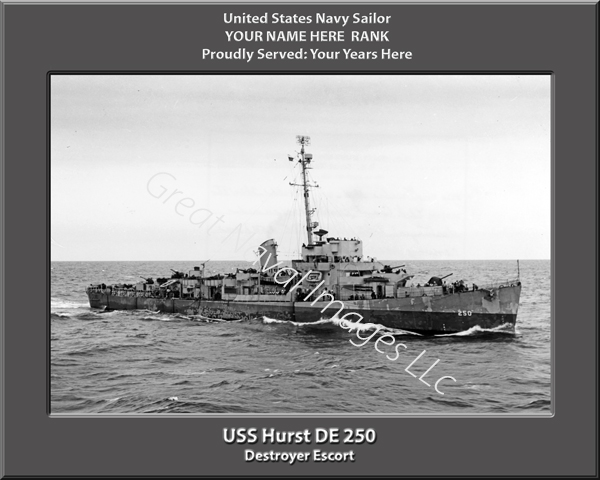 USS Hurst DE 250 : Personalized Ship Photo ⋆ Great Naval Images LLC.