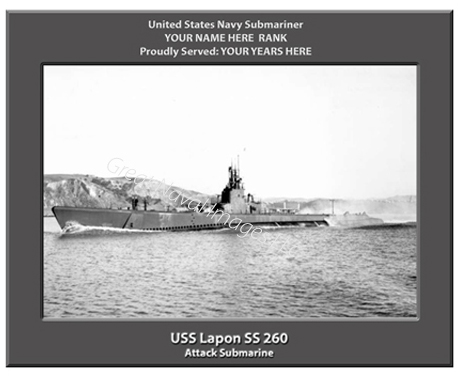 USS Lapon SS 260 : Submarine Photo ⋆ Personalized US Navy Ship Prints ...