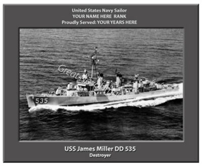 USS James Miller DD 535 : Ship Photo ⋆ Great Naval Images LLC