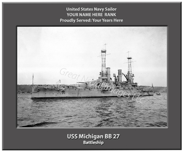 USS Michigan BB 27 : Personalized Navy Ship Photo ⋆ Great Naval Images LLC