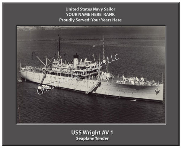USS Wright AV 1 : Personalized Navy Ship Photo ⋆ Great Naval Images LLC