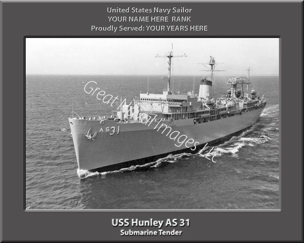 USS Hunley AS 31 : Personalized Navy Ship Photo 2 ⋆ Great Naval Images LLC