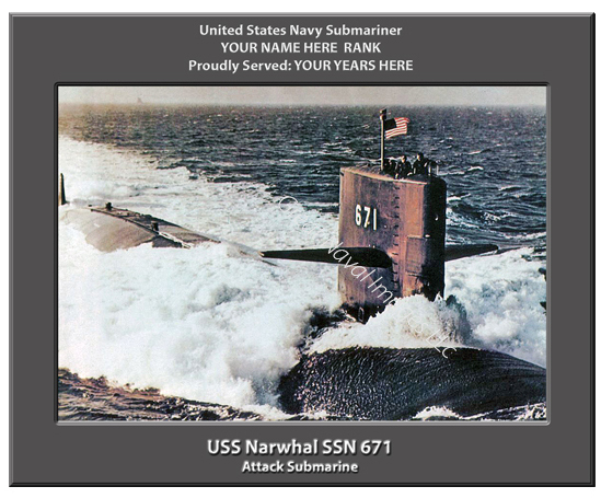 USS Narwhal SSN 671: Submarine Photo ⋆ Personalized US Navy Ship Prints ...