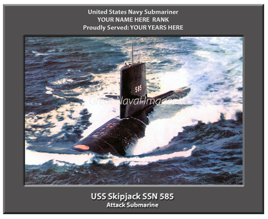 USS Skipjack SSN 585: Submarine Photo ⋆ Personalized US Navy Ship Prints Photos Canvas
