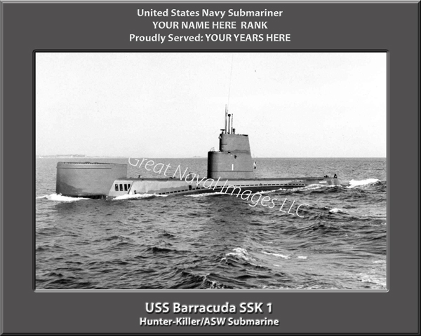 USS Barracuda SSK 1: Submarine Photo ⋆ Great Naval Images LLC
