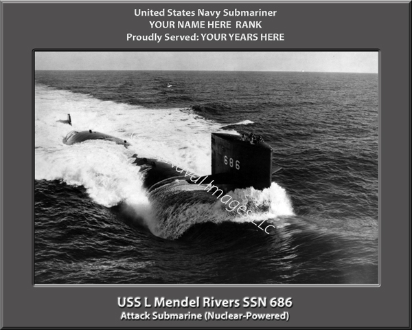 USS L Mendel Rivers SSN 686: Submarine Photo ⋆ Great Naval Images LLC