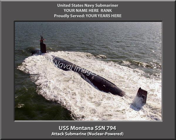 USS Montana SSN 794: Submarine Photo ⋆ Personalized US Navy Ship Prints ...