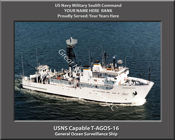 USNS Capable AGOS 16: Personalized Navy Ship Photo ⋆ Great Naval Images LLC