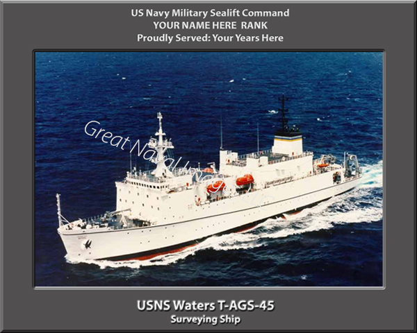 USNS Waters T-AGS 45: Personalized Navy Ship Photo ⋆ Great Naval Images LLC