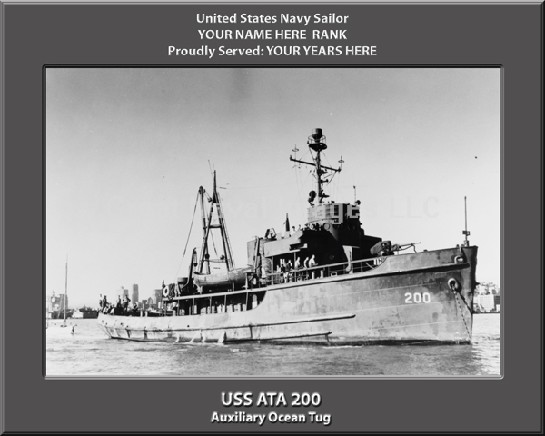 USS ATA 200: Personalized Navy Tugboat Photo ⋆ Great Naval Images LLC
