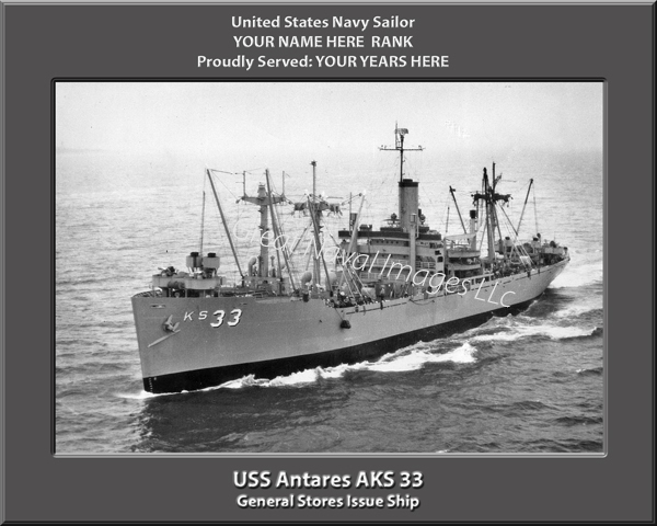USS Antares AKS 33: Personalized Navy Ship Photo 2 ⋆ Great Naval Images LLC