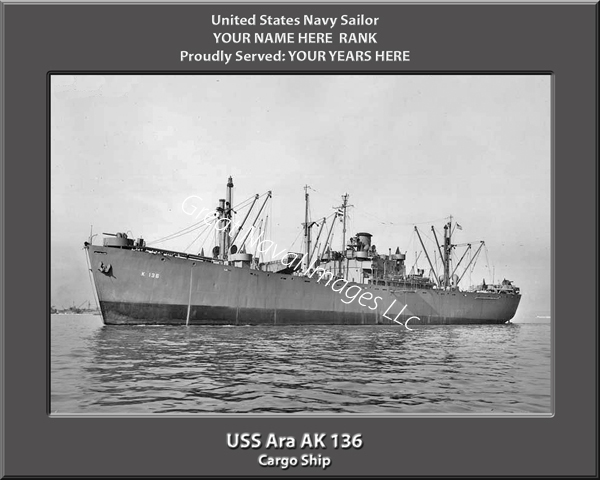 USS Ara AK 136: Personalized Navy Ship Photo ⋆ Great Naval Images LLC.