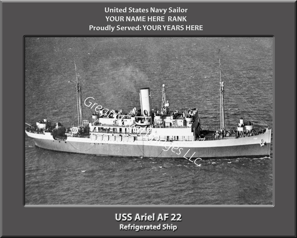 USS Ariel AF 22: Personalized Navy Ship Photo ⋆ Great Naval Images LLC