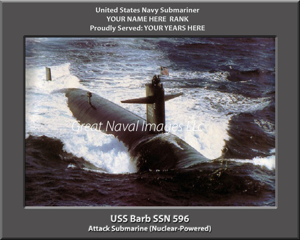 USS Barb SSN 596: Personalized Submarine Photo ⋆ Great Naval Images LLC
