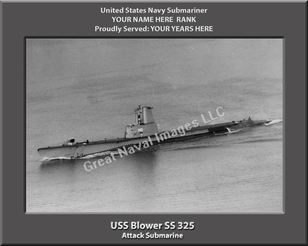 USS Blower SS 325: Personalized Submarine Photo ⋆ Great Naval Images LLC