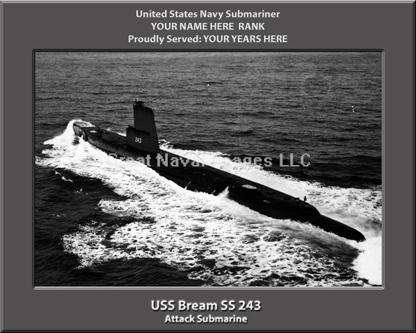 USS Bream SS 243: Personalized Submarine Photo ⋆ Great Naval Images LLC