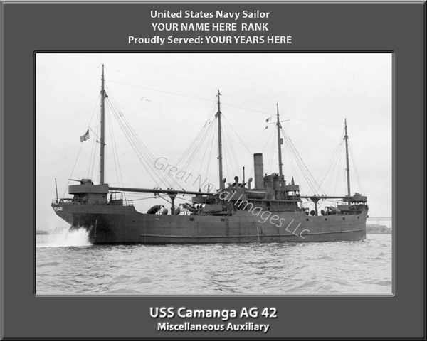 USS Camanga AG 42: Personalized Navy Ship Photo ⋆ Great Naval Images LLC