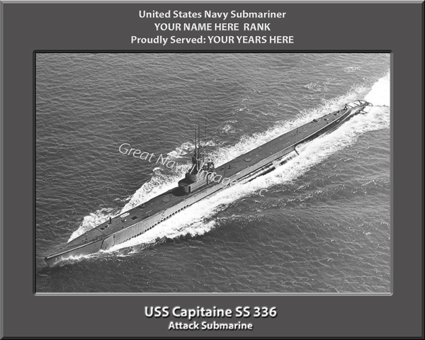 USS Capitaine SS 336: Personalized Submarine Photo ⋆ Great Naval Images LLC