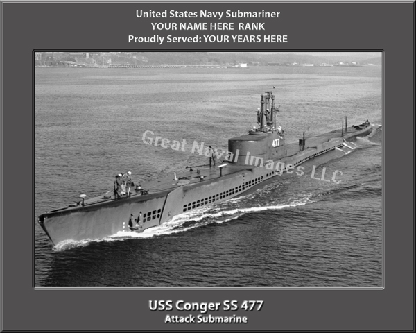 USS Conger SS 477: Personalized Submarine Photo ⋆ Great Naval Images LLC
