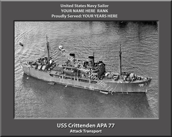 USS Crittenden APA 77: Personalized Navy Ship Photo ⋆ Great Naval ...