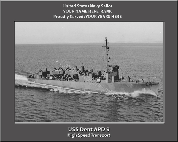 USS Dent APD 9: Personalized Navy Ship Photo ⋆ Great Naval Images LLC