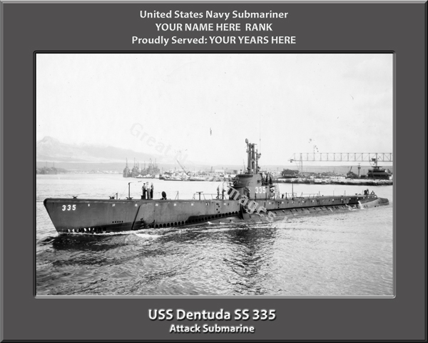 USS Dentuda SS 335: Personalized Submarine Photo ⋆ Great Naval Images LLC