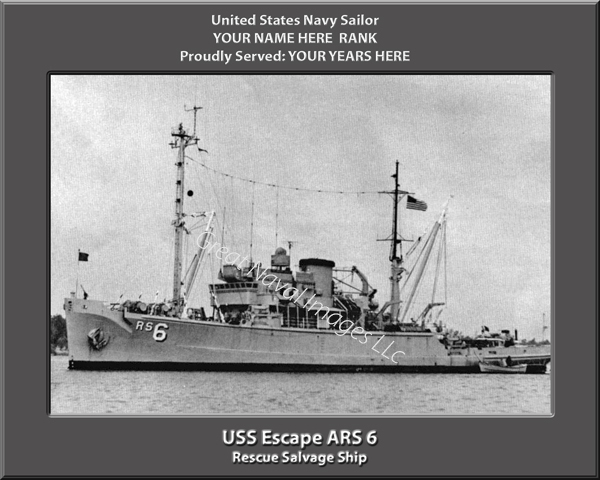 USS Escape ARS 6: Personalized Navy Ship Photo ⋆ Great Naval Images LLC