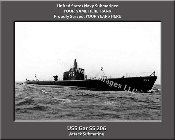 USS Gar SS 206: Personalized Submarine Photo ⋆ Great Naval Images LLC