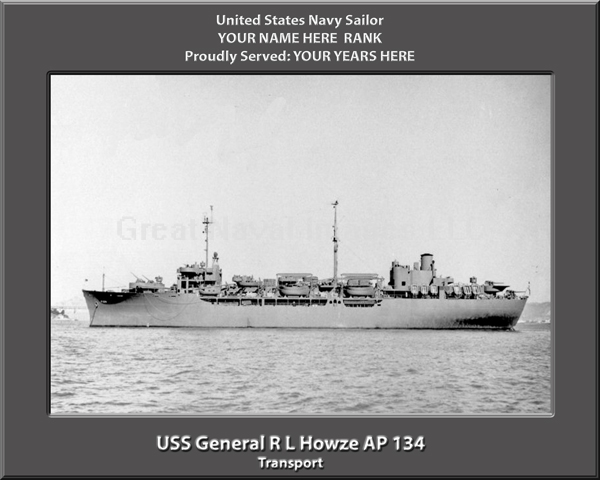 USS General R L Howze AP 134: Personalized Photo ⋆ Great Naval Images LLC