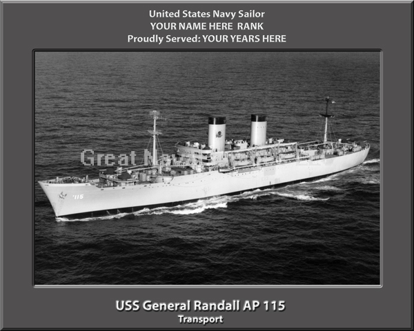 USS General Randall AP 115: Personalized Photo ⋆ Great Naval Images LLC