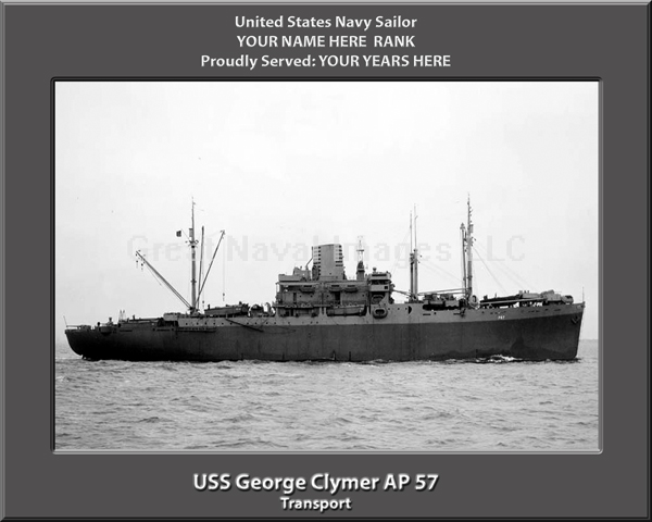 USS George Clymer AP 57: Personalized Photo ⋆ Great Naval Images LLC