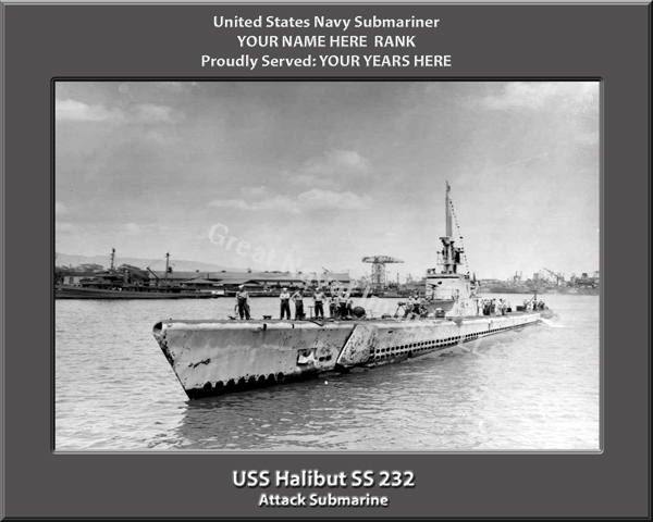 USS Halibut SS 232: Personalized Submarine Photo ⋆ Great Naval Images LLC