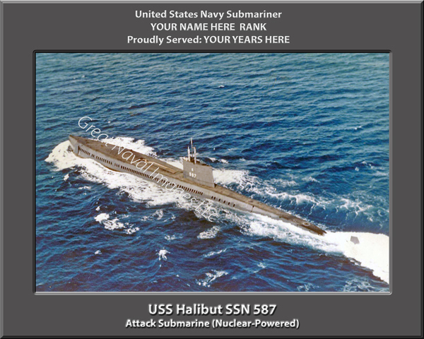 USS Halibut SSN 587: Personalized Submarine Photo ⋆ Great Naval Images LLC