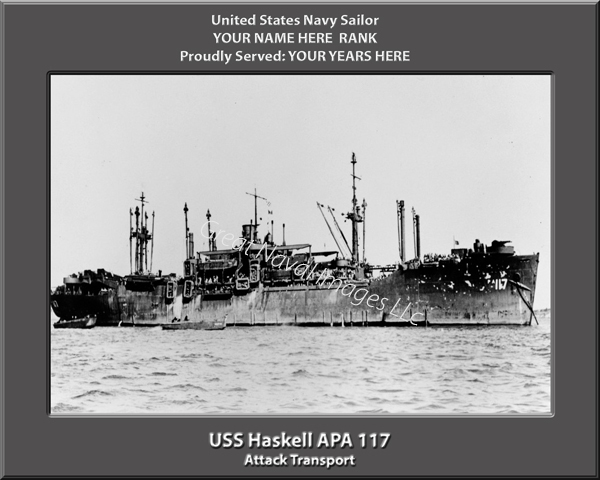 USS Haskell APA 117: Personalized Navy Ship Photo ⋆ Great Naval Images LLC