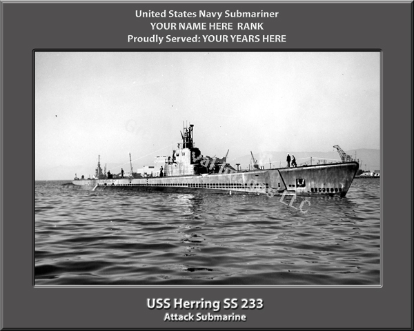 USS Herring SS 233: Personalized Submarine Photo ⋆ Great Naval Images LLC.
