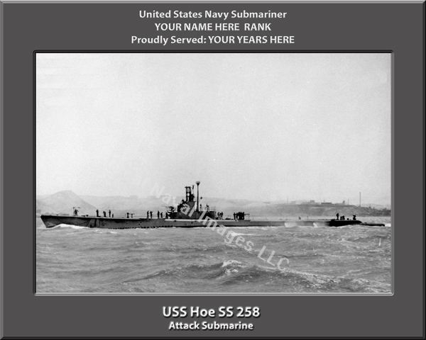 USS Hoe SS 258: Personalized Submarine Photo ⋆ Great Naval Images LLC