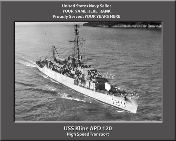USS Kline APD 120: Personalized Navy Ship Photo ⋆ Great Naval Images LLC