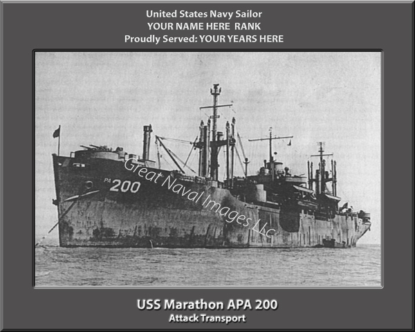 USS Marathon APA 200: Personalized Navy Ship Photo ⋆ Great Naval Images ...