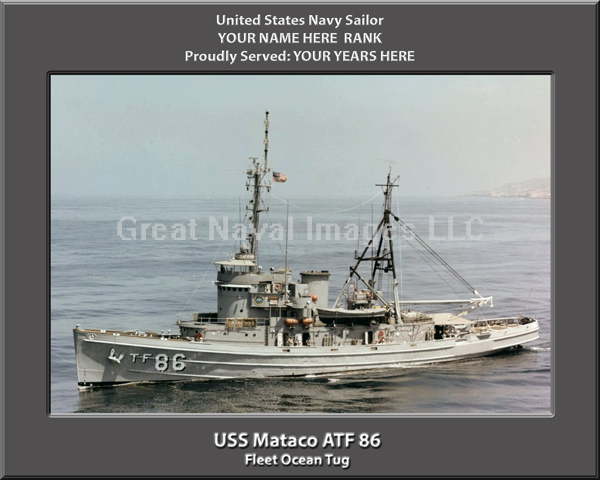 USS Mataco ATF 86: Personalized Navy Tugboat Photo ⋆ Great Naval Images LLC